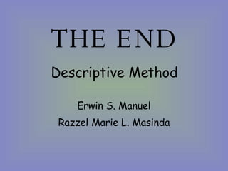 Descriptive Method | PPT | Free Download