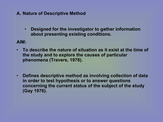 Descriptive Research Design Methodology