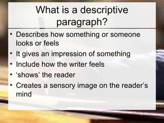 Descriptive Paragraph | PPT
