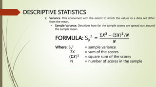 DESCRIPTIVE-STATISTICS.pptxxxxxxcxxxcxdff | PPT