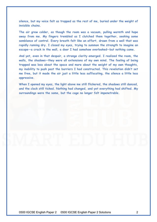 IGCSE English Paper 2 / 0500/ First Language /descriptive-task-01-A ...