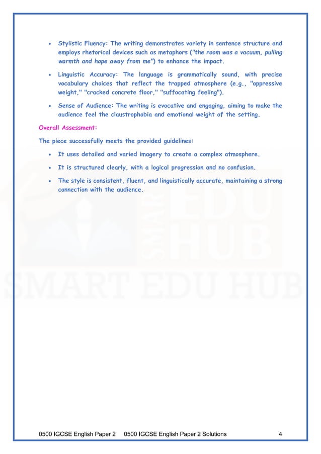 IGCSE English Paper 2 / 0500/ First Language /descriptive-task-01-A ...