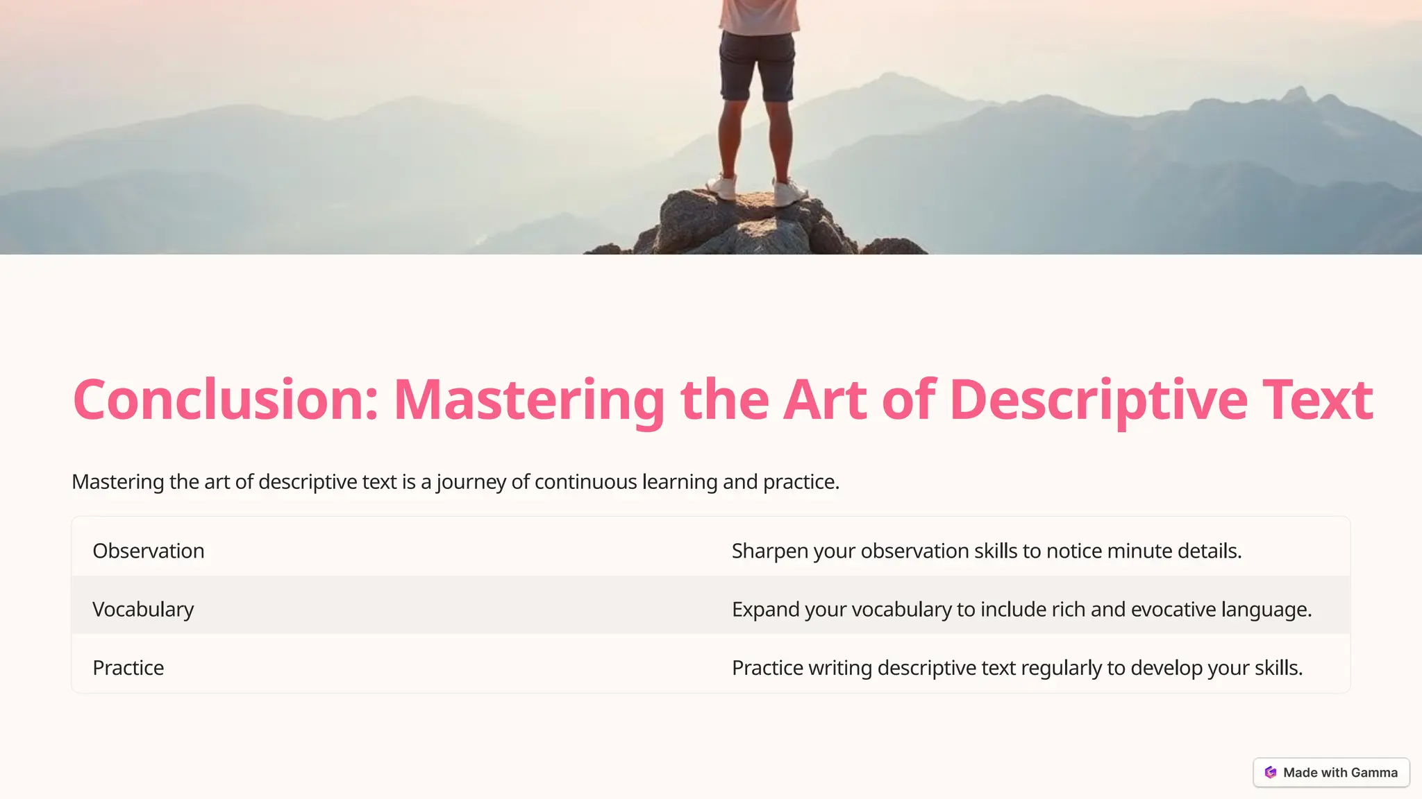 Descriptive-Text about people, place and thing | PPTX