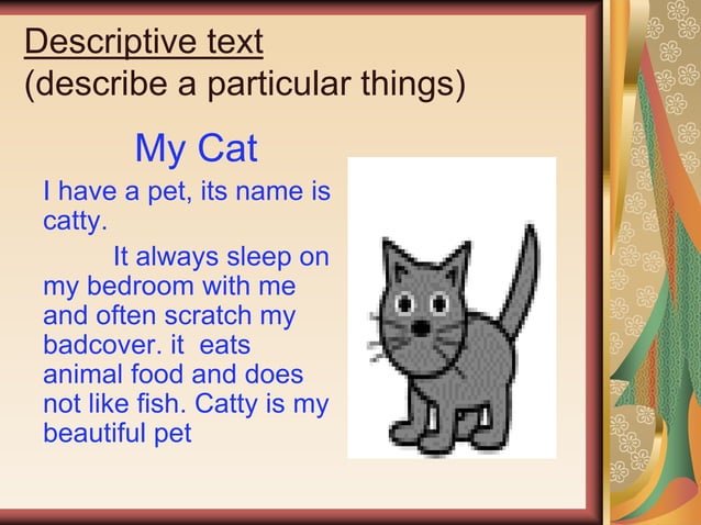 descriptive-text grade 7.pptx | Cats | Pets