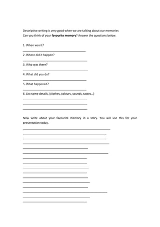 Descriptive writing SPM | DOC