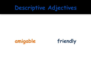 Descriptive adjectives | PPT