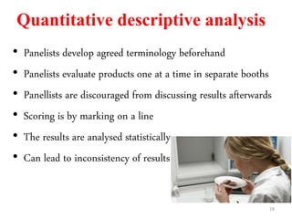 Descriptive analysis for sensory evaluation | PPTX