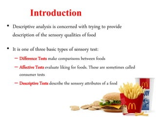Descriptive analysis for sensory evaluation | PPTX