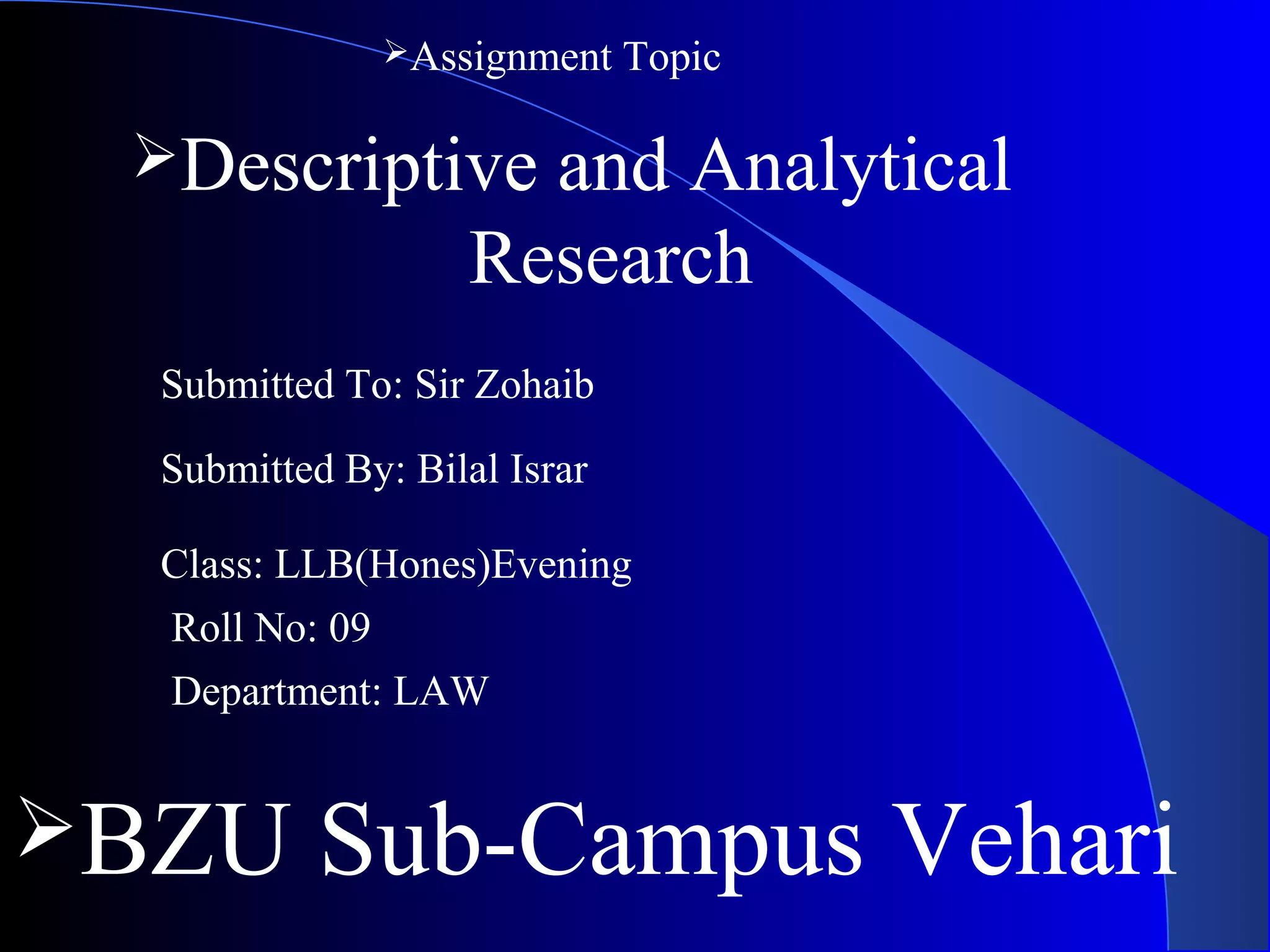 Descriptive and analytical research | PPT