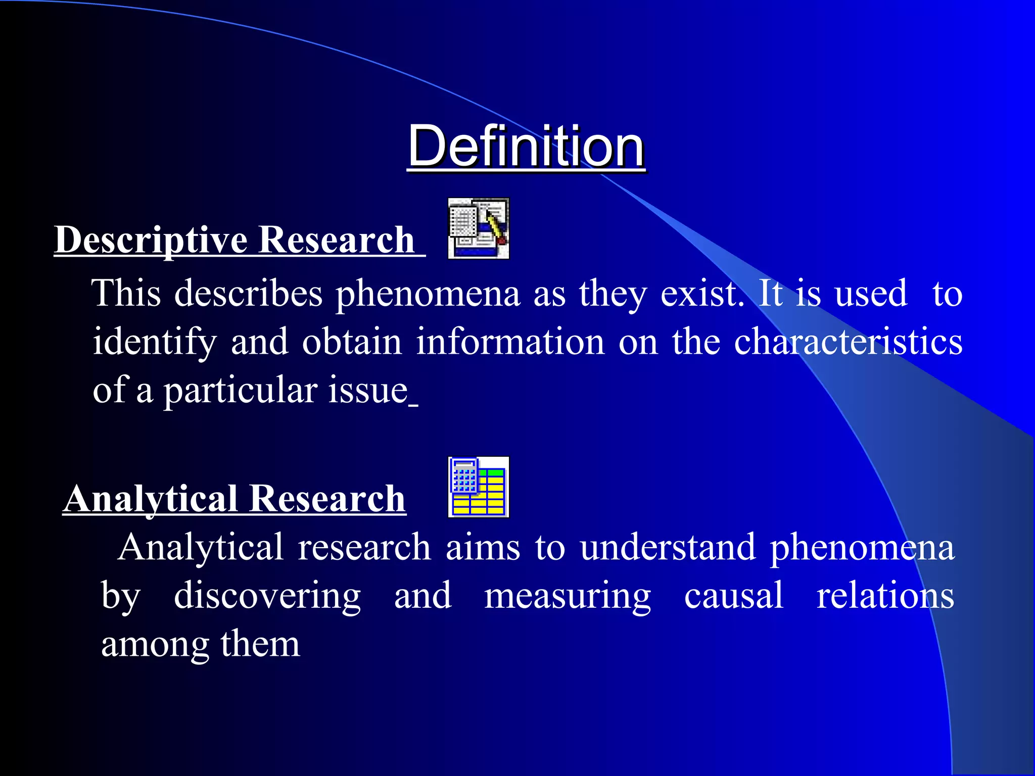 Descriptive and analytical research | PPT
