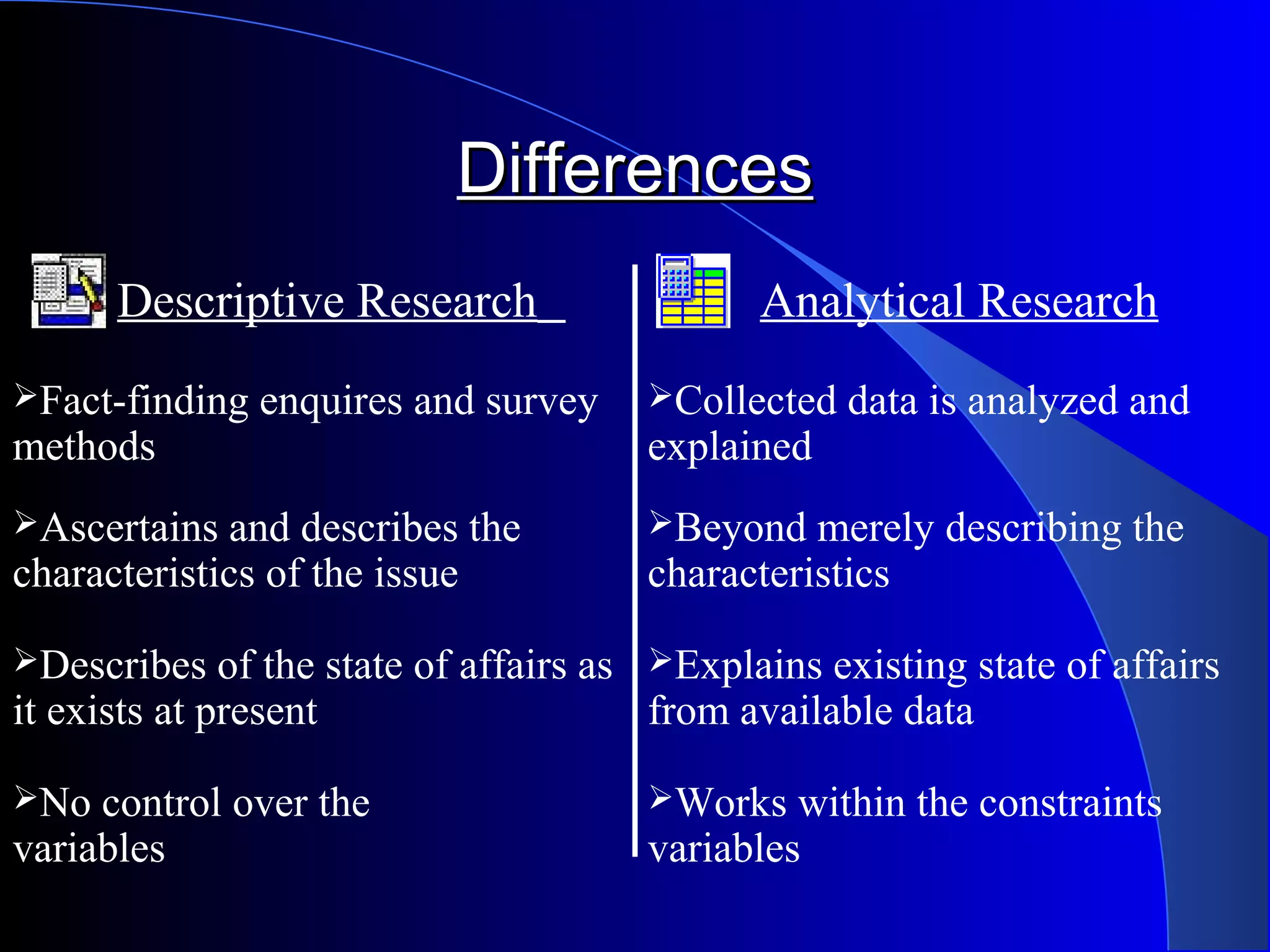 Descriptive and analytical research | PPT