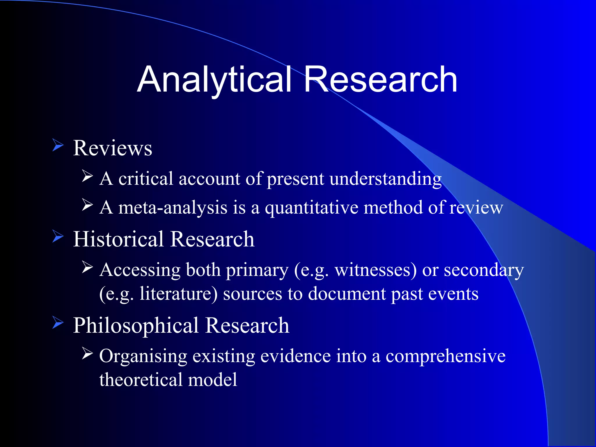 Descriptive and analytical research | PPT