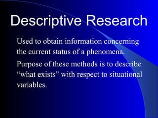 Descriptive and analytical research | PPT