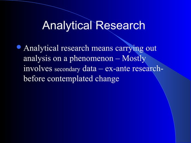 Descriptive and analytical research | PPT | Science