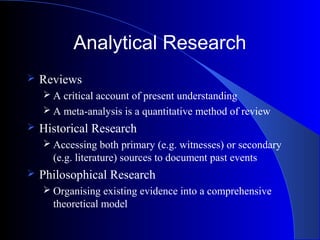 Descriptive and analytical research | PPT