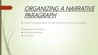 Descriptive and narrative paragraph | PPTX