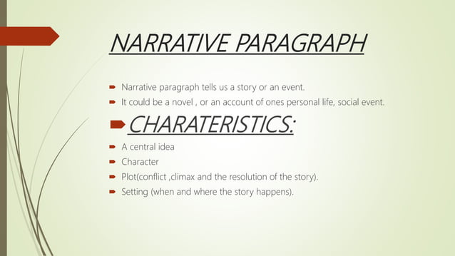 Descriptive and narrative paragraph | PPTX | Books and Literature