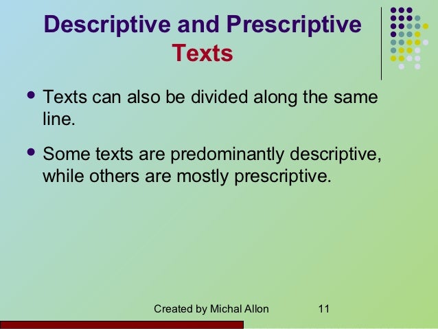 Descriptive and prescriptive_texts
