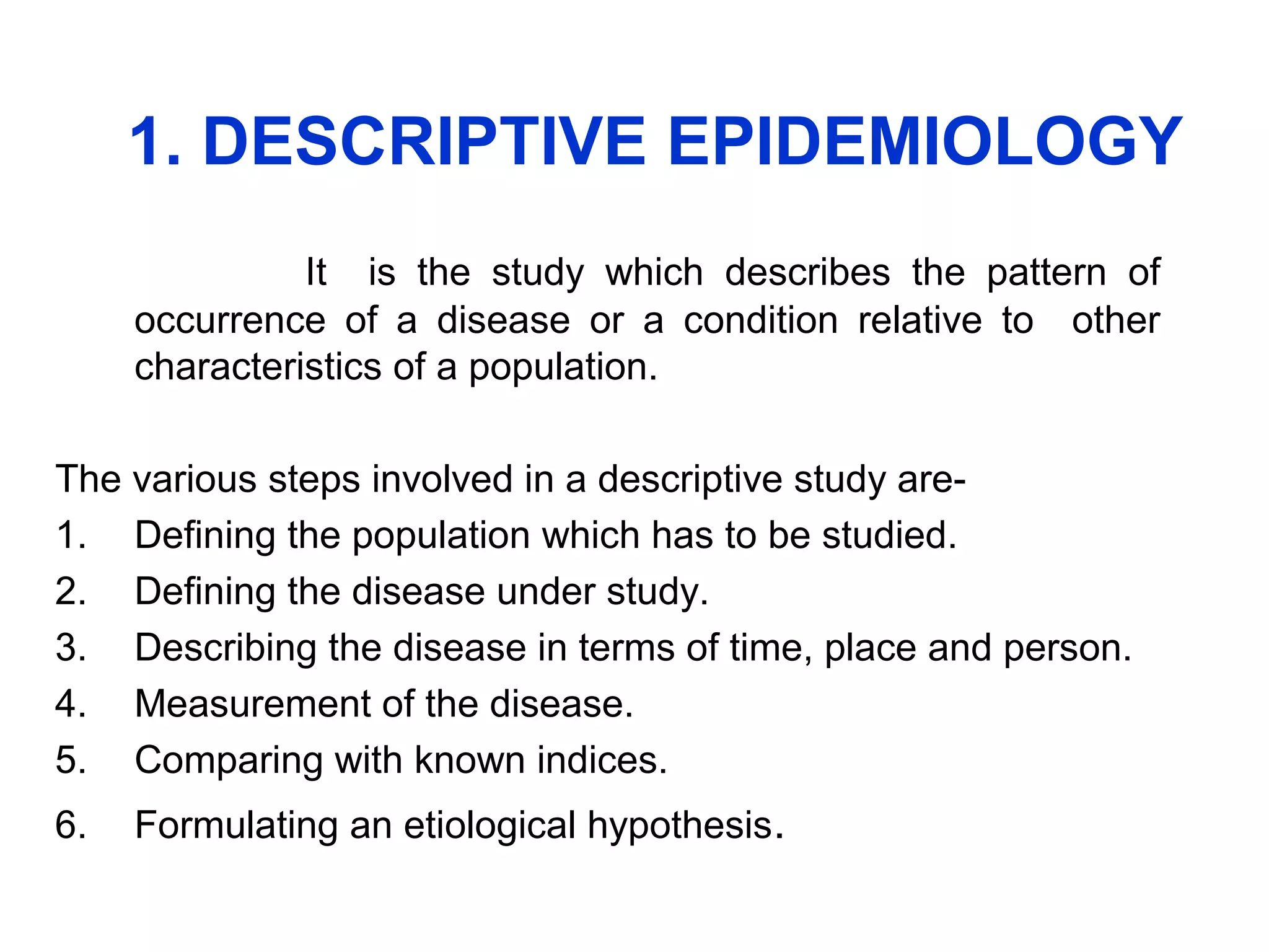 Descriptive epidemiology | PPT