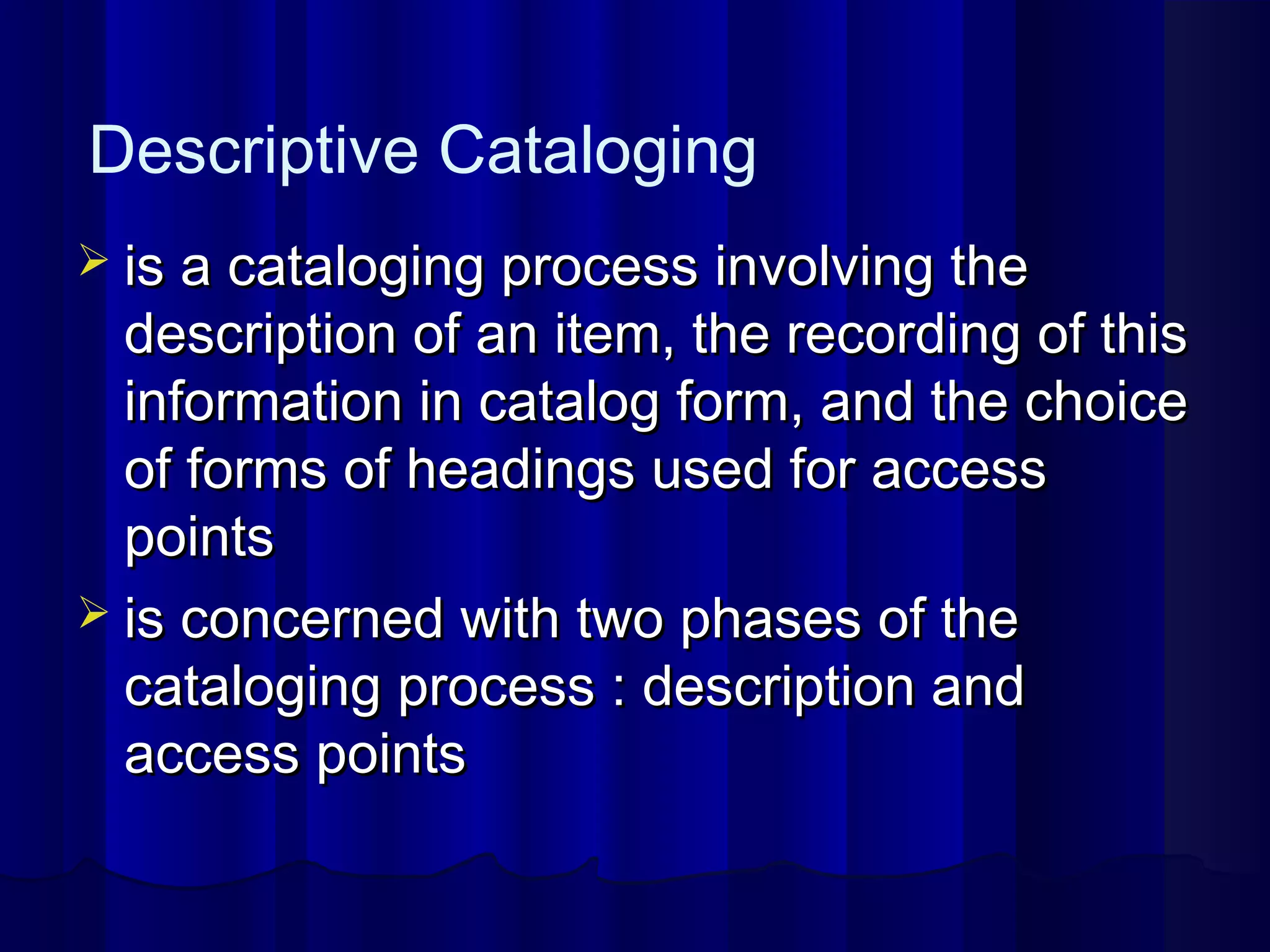 Descriptive cataloging areas of description | PPT