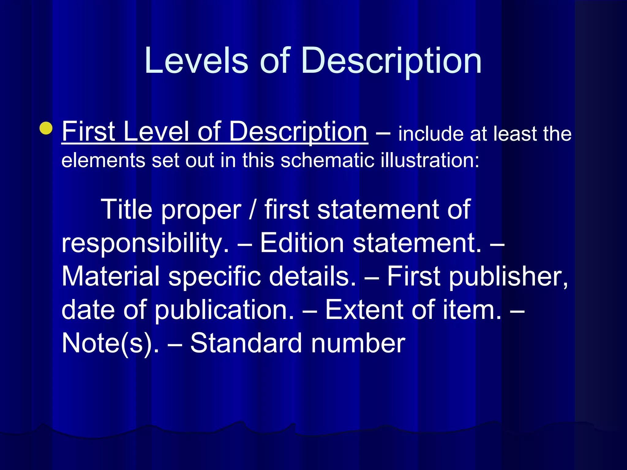Descriptive cataloging areas of description | PPT