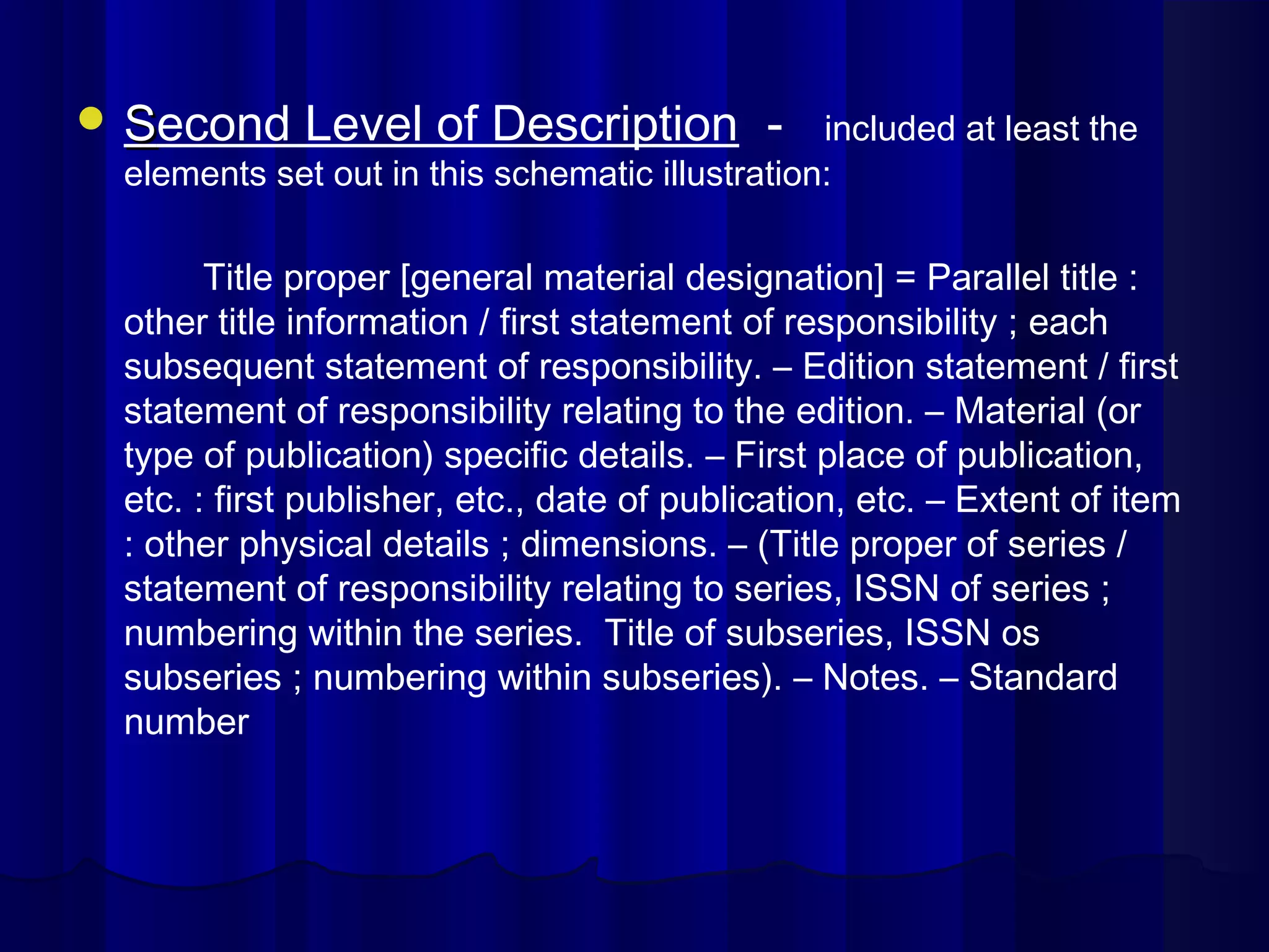 Descriptive cataloging areas of description | PPT