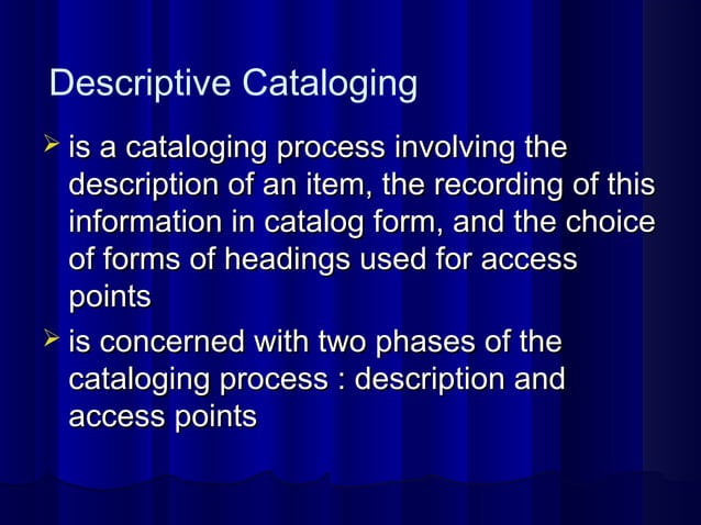 Descriptive cataloging areas of description | PPT