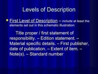 Descriptive cataloging areas of description | PPT