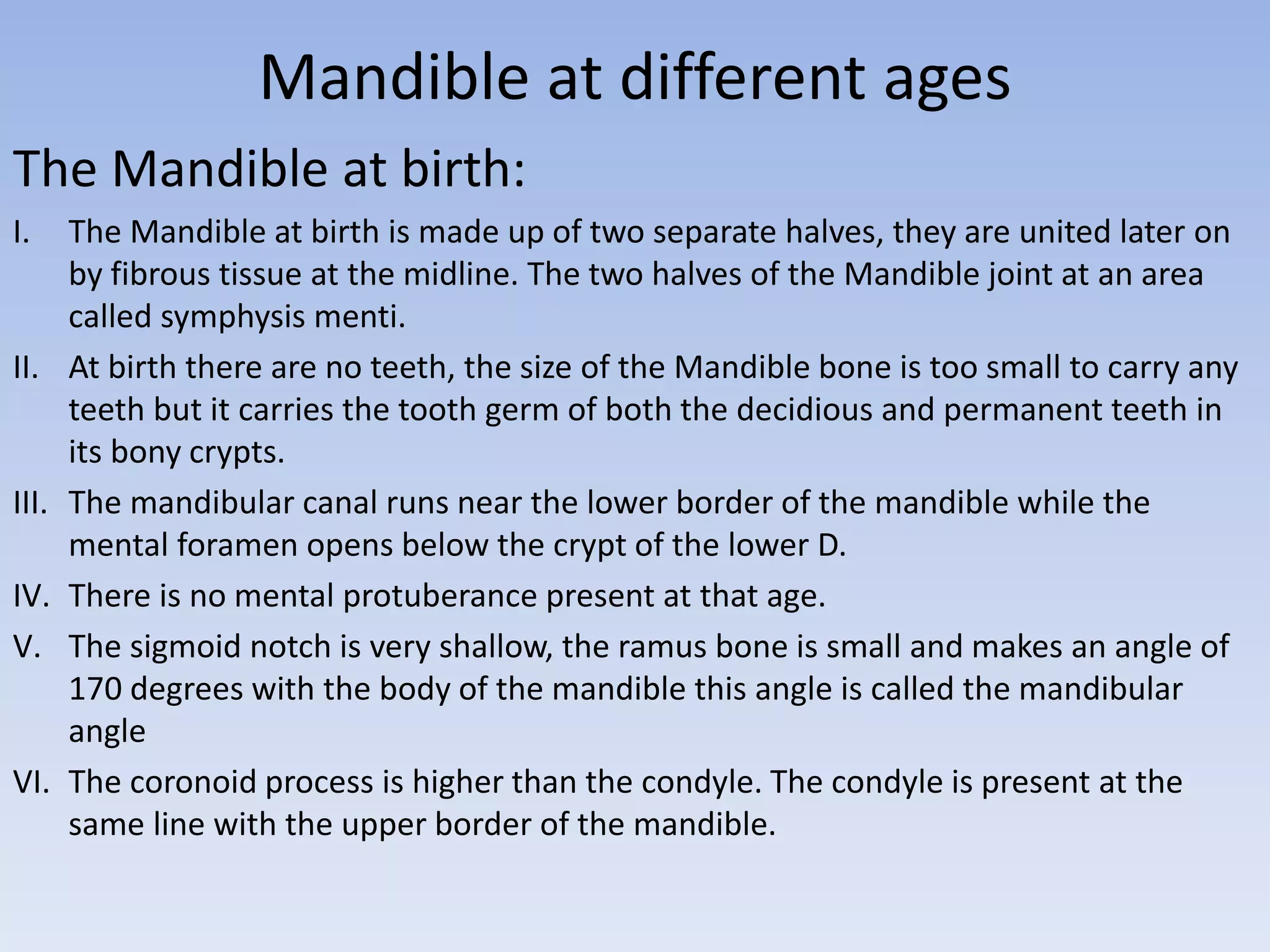 The mandible at different ages and importance of proximal spaces | PPTX