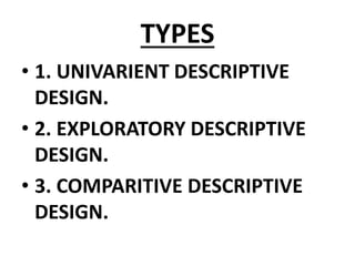 DESCRIPTIVE RESEARCH DESIGN | PPTX