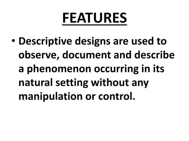 DESCRIPTIVE RESEARCH DESIGN | PPTX