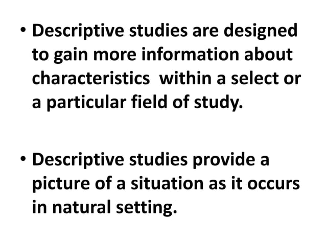 DESCRIPTIVE RESEARCH DESIGN | PPTX