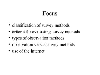 Descriptive design survey and observation | PPT
