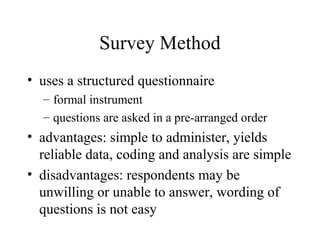 Descriptive design survey and observation | PPT