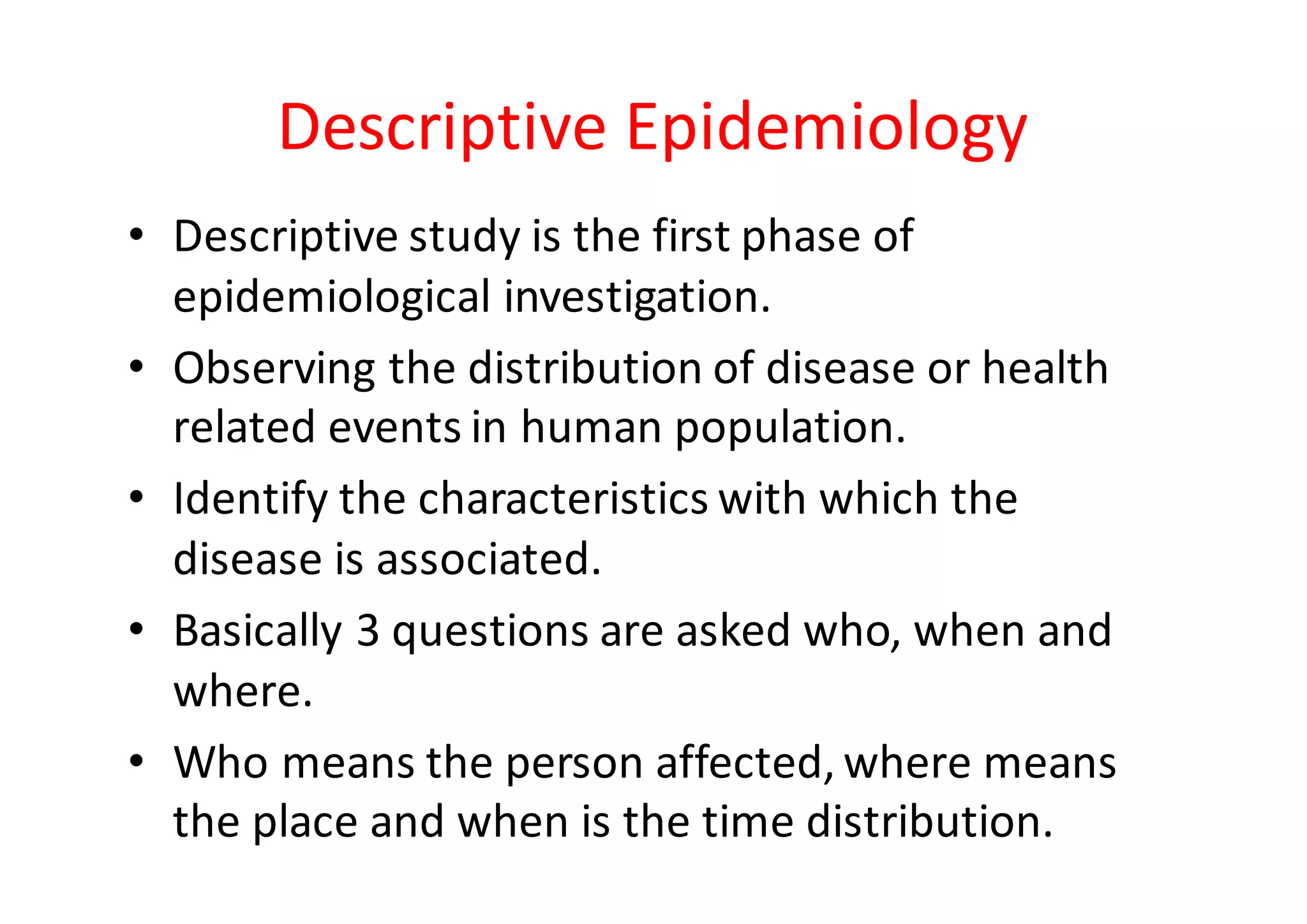 Descriptive epidemiology | PDF