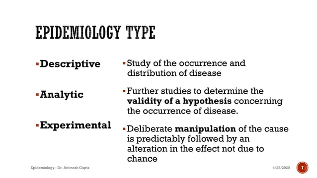 Descriptive Epidemiology (including Measurement in epidemiology) | PPT
