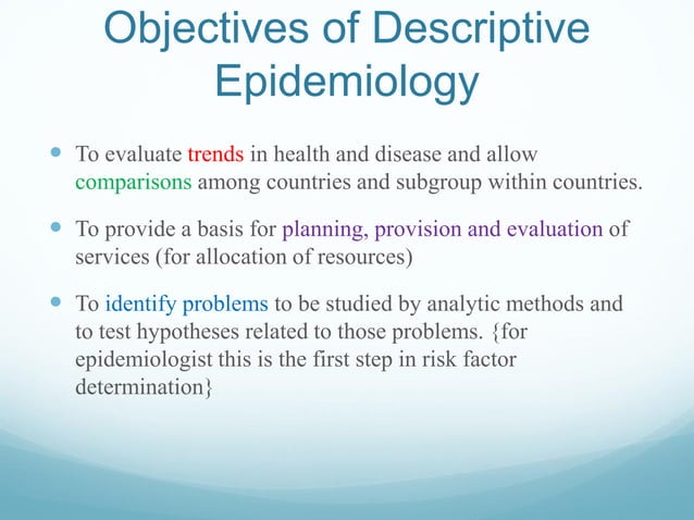 Descriptive epidemiology | PPT