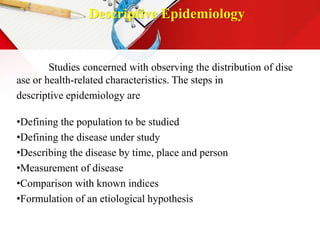 Methods of Epidemiology - Descriptive epidemiology | PPTX