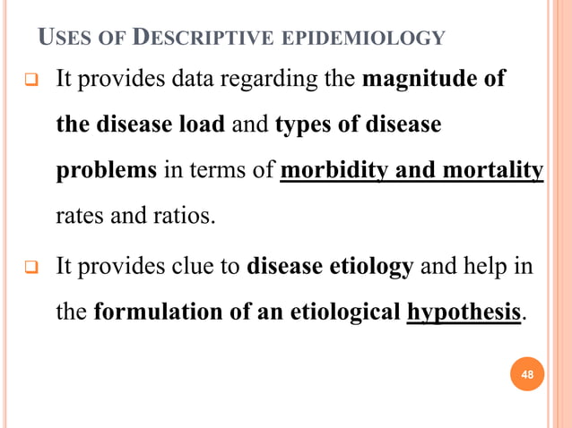 Descriptive epidemiology | PPTX | Infectious Diseases | Diseases and ...