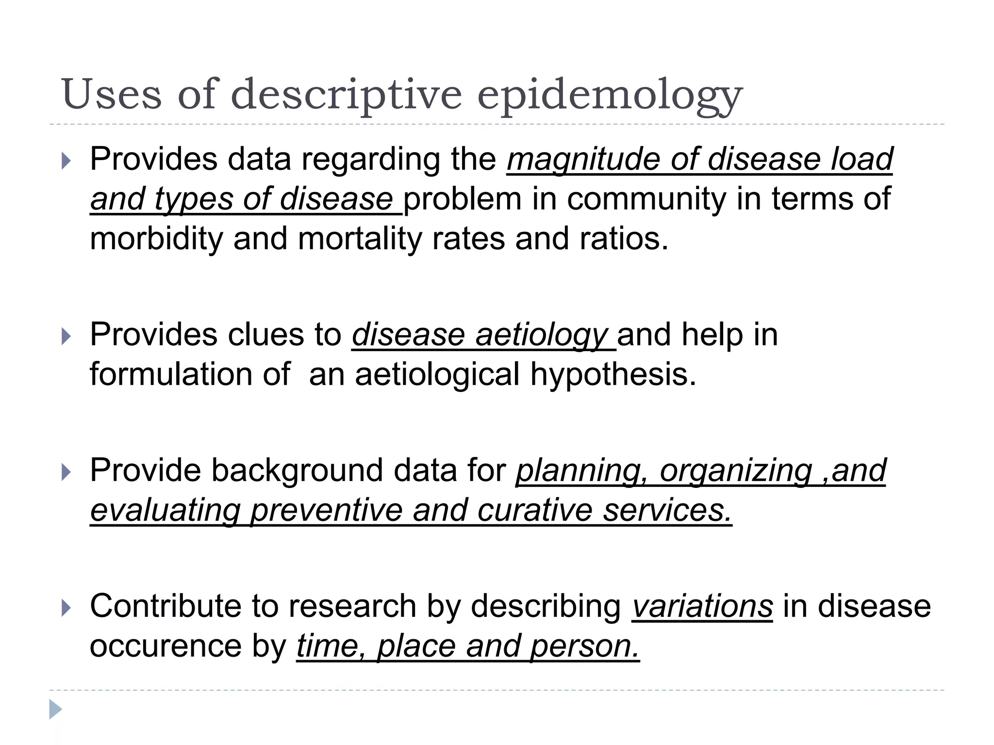 Descriptive epidemiology | PPTX