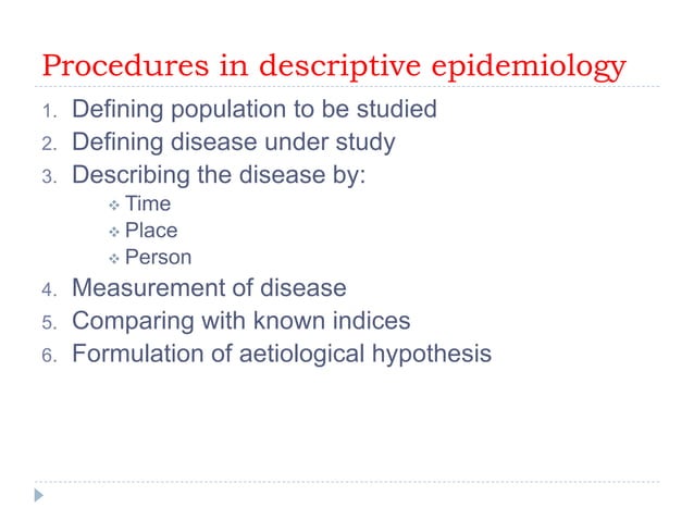 Descriptive epidemiology | PPT
