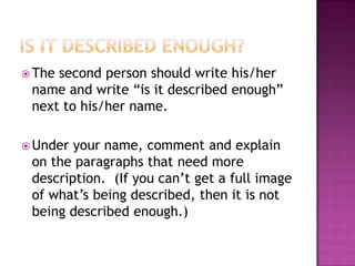 Descriptive Essay Rough Draft 1 | PPT