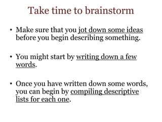 Descriptive Essay for Week 5 | PPTX