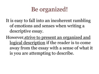 Descriptive Essay for Week 5 | PPTX