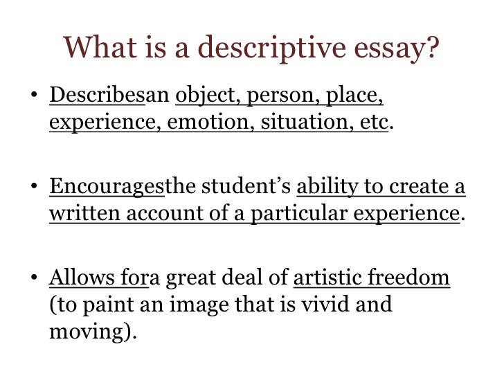 Descriptive Essay For Week 5 Descriptive Essay For Week 5
