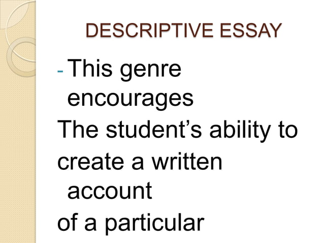 Descriptive essay | PPT