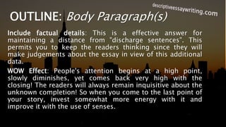 Descriptive Essay Writing: Example, Topics, Outline | PPT