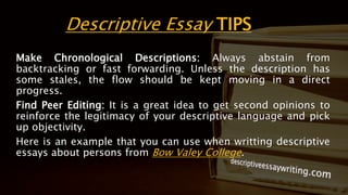 Descriptive Essay Writing: Example, Topics, Outline | PPT