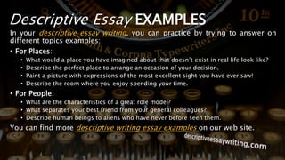 Descriptive Essay Writing: Example, Topics, Outline | PPT