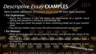 Descriptive Essay Writing: Example, Topics, Outline | PPT